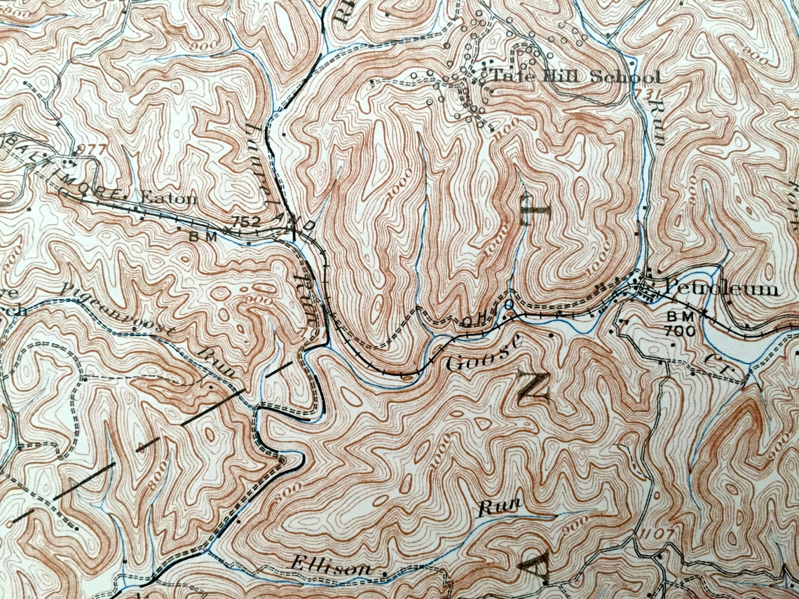 Antique Elizabeth West Virginia 1926 US Geological Survey | Etsy