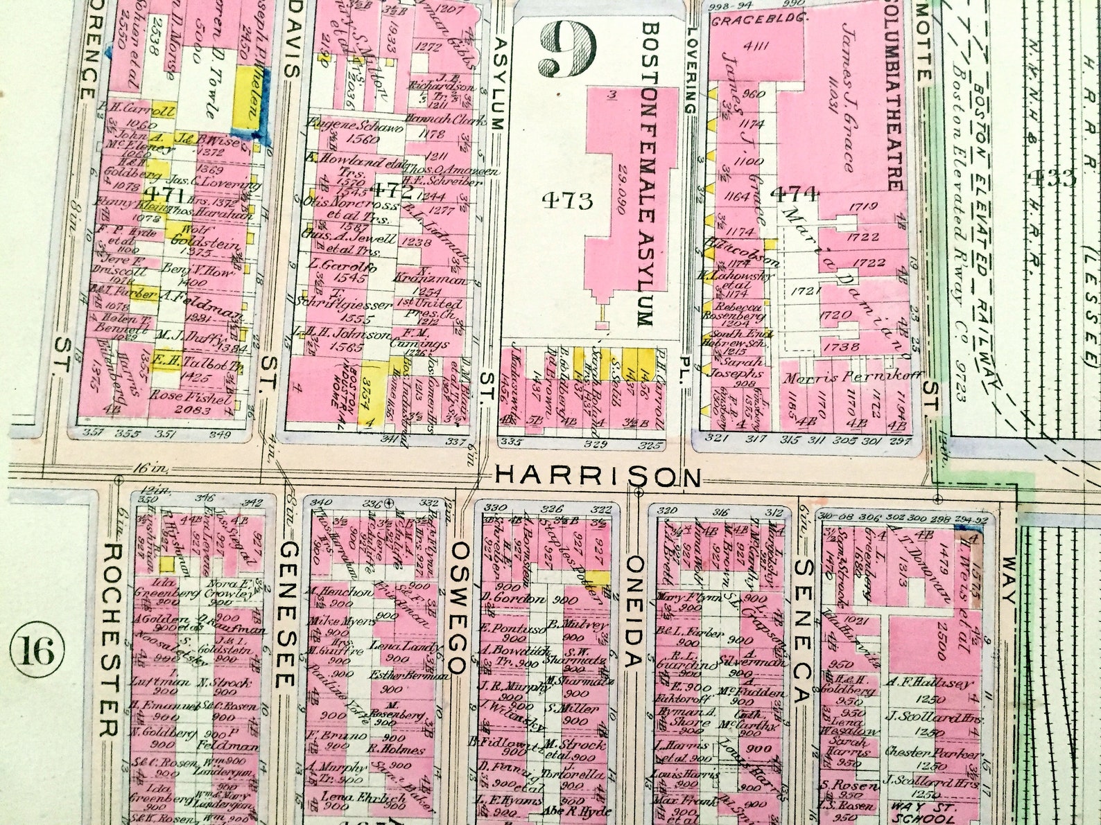 Antique 1908 Shawmut, Boston, Massachusetts Map From G.W. Bromley Atlas ...