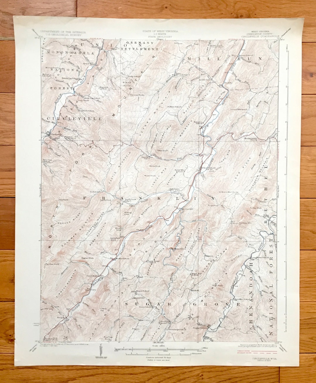 Antique Circleville, West Virginia 1924 US Geological Survey ...