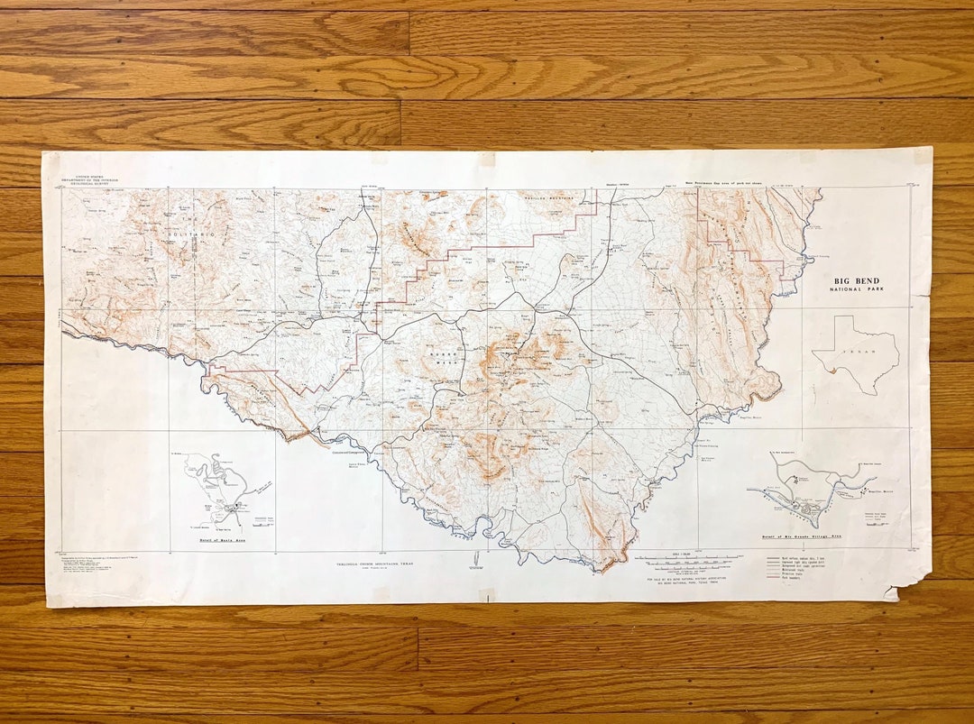 Antique Big Bend National Park, Texas 1980 US Geological Survey ...