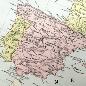 Antique 1888 Europe Map From A & C Black's World Atlas – England ...