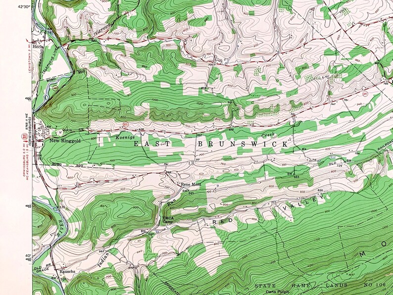 Antique New Ringgold, Pennsylvania 1956 US Geological Survey ...