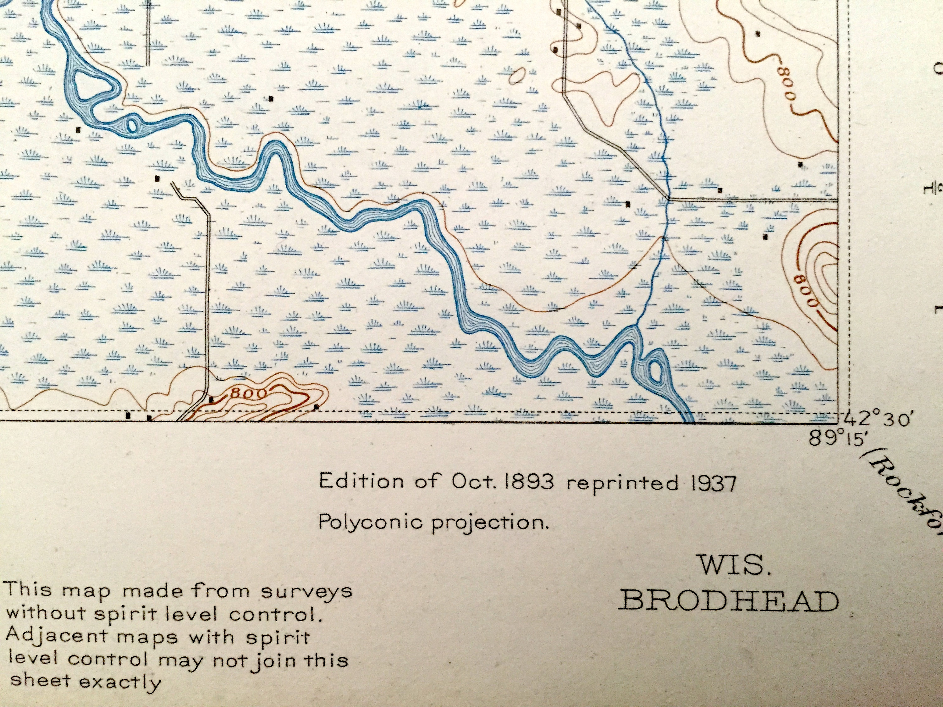 Antique Brodhead Wisconsin 1893 US Geological Survey - Etsy UK