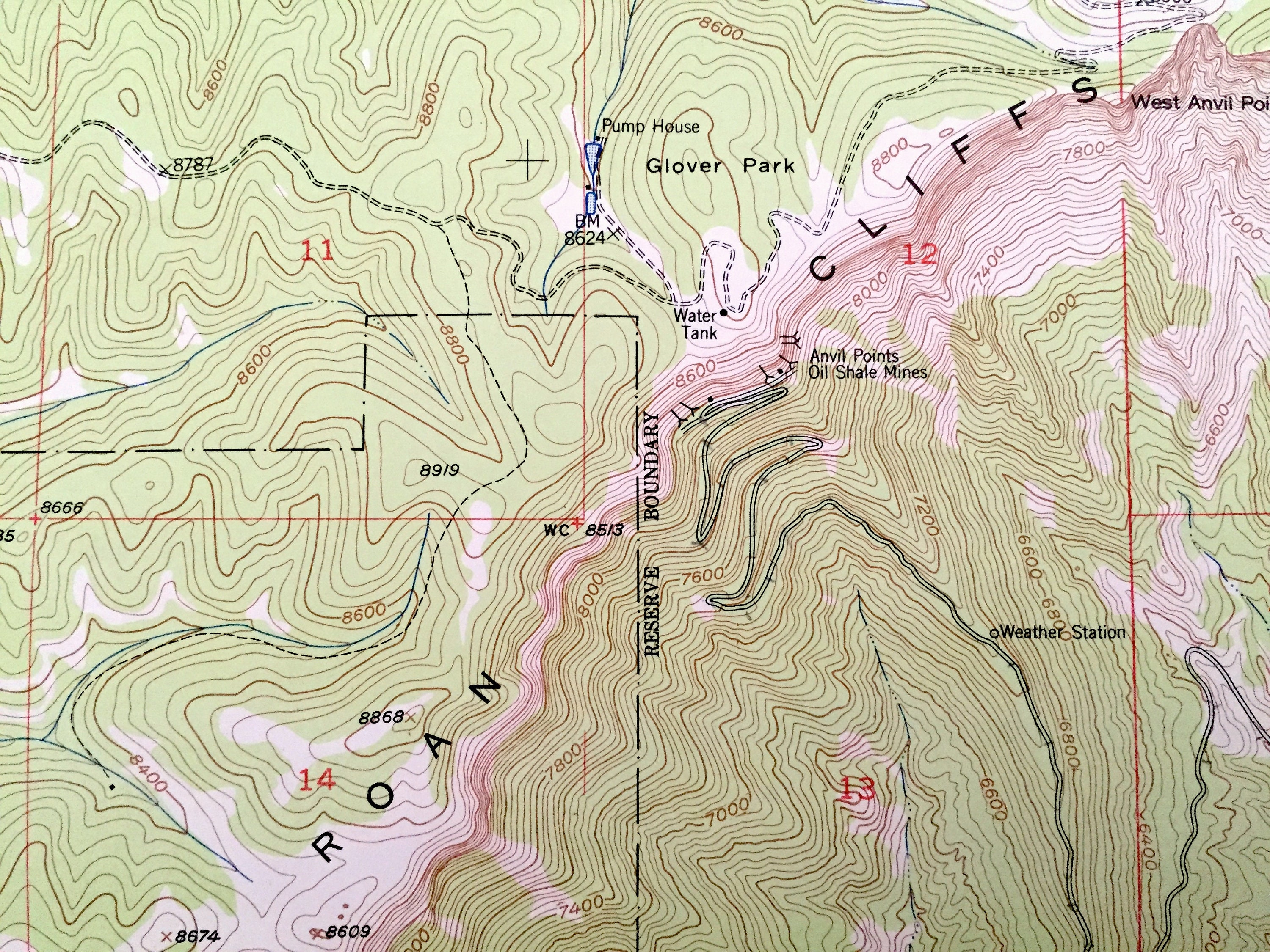 Antique Anvil Points, Colorado 1952 US Geological Survey Topographic ...