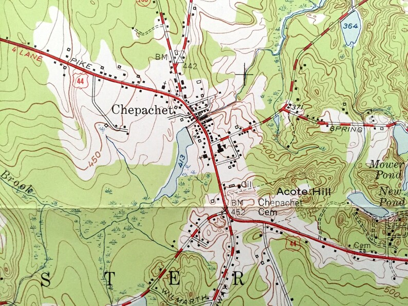 Antique Chepachet Rhode Island 1955 US Geological Survey | Etsy