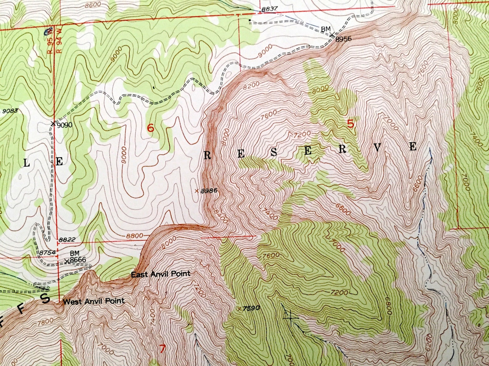 Antique Anvil Points, Colorado 1952 US Geological Survey Topographic ...