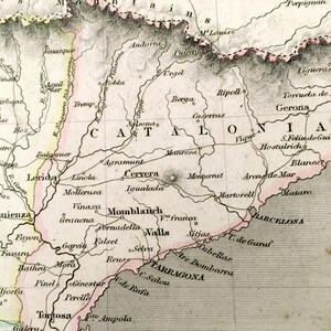 Antique 1848 Spain & Portugal Map From Betts Family Atlas – Lisbon ...
