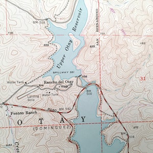 Antique Jamul Mountains, California 1955 US Geological Survey ...