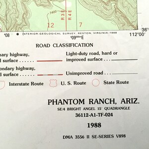 Antique Phantom Ranch, Arizona 1988 US Geological Survey Topographic ...
