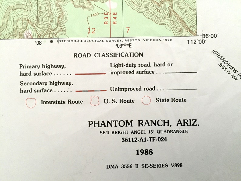 Antique Phantom Ranch Arizona 1988 US Geological Survey | Etsy