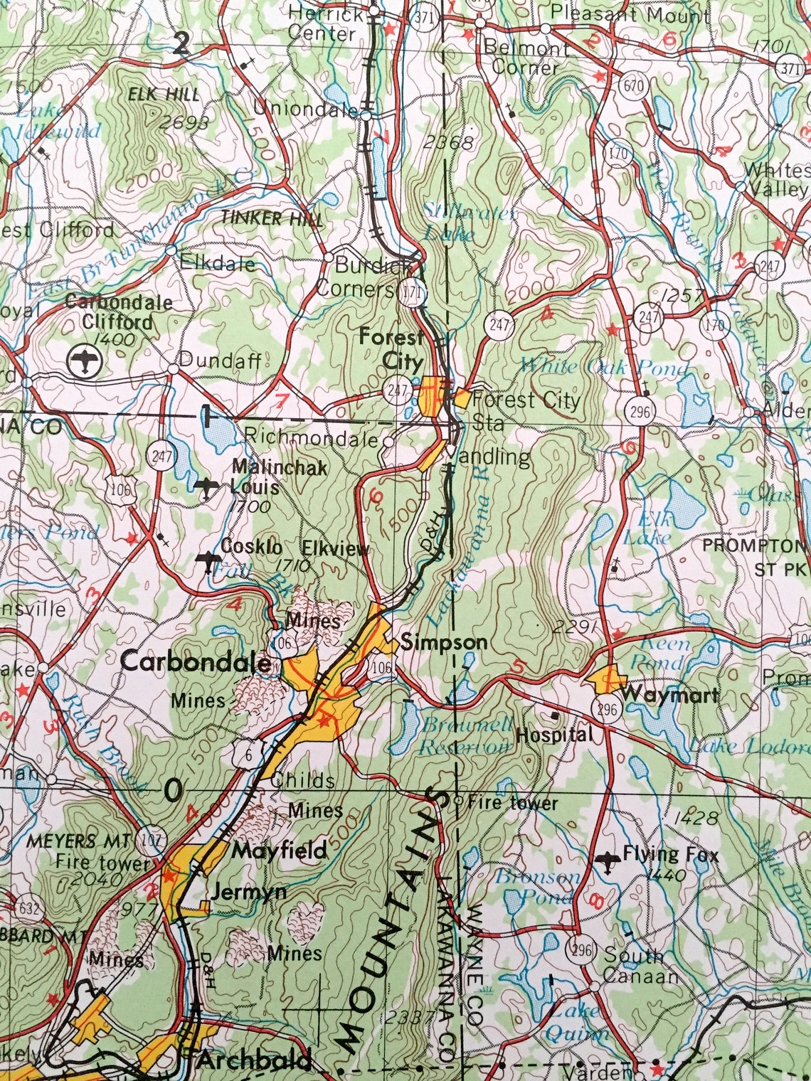 Antique Scranton Pennsylvania 1962 US Geological Survey | Etsy