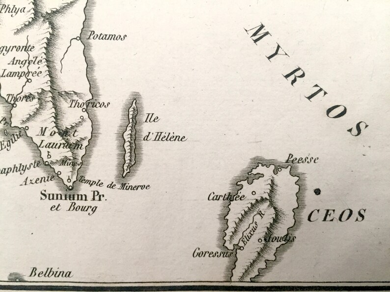 Antique 1821 Greece Map From Atlas From Barthélemy's - Etsy