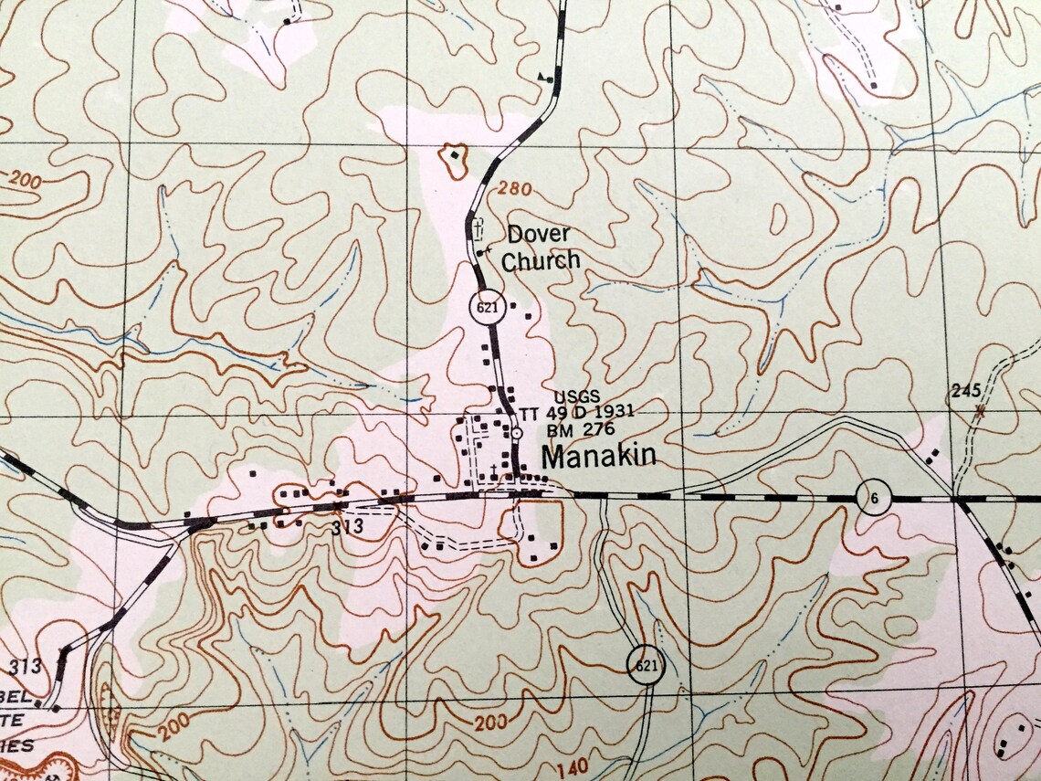 Antique Midlothian Virginia 1944 US Army Topographic Map - Etsy