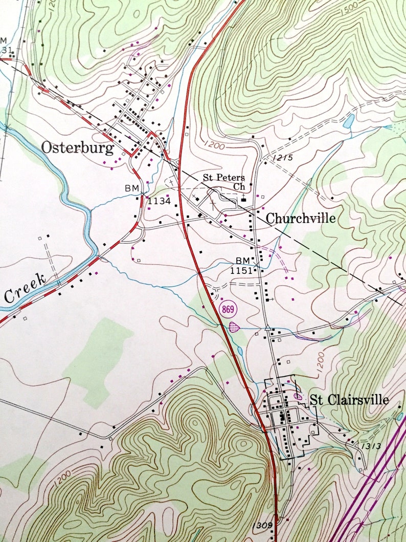 Antique Alum Bank, Pennsylvania 1971 US Geological Survey Topographic ...