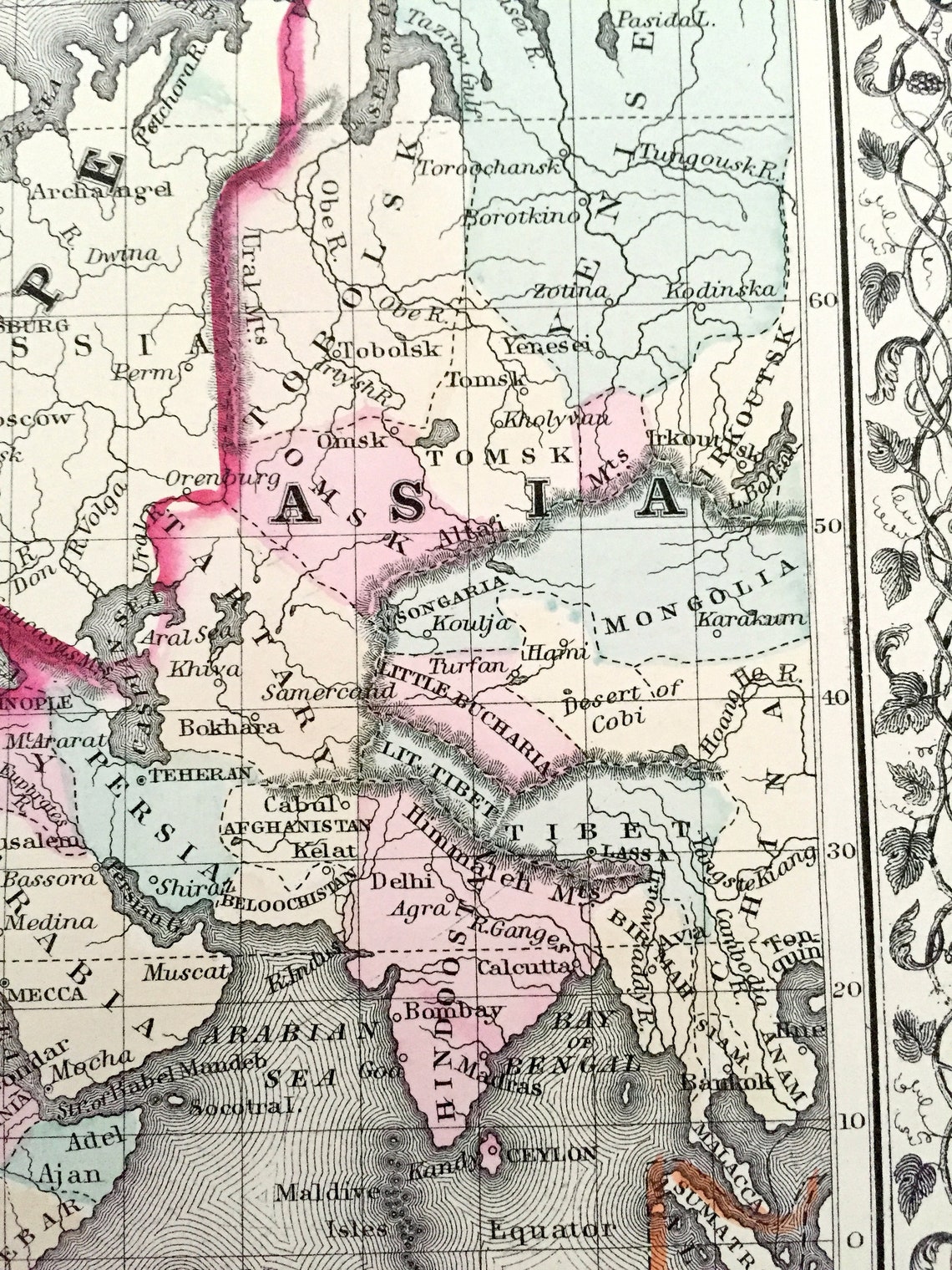 Antique 1871 World Mercator Map by S. Augustus Mitchell - Etsy