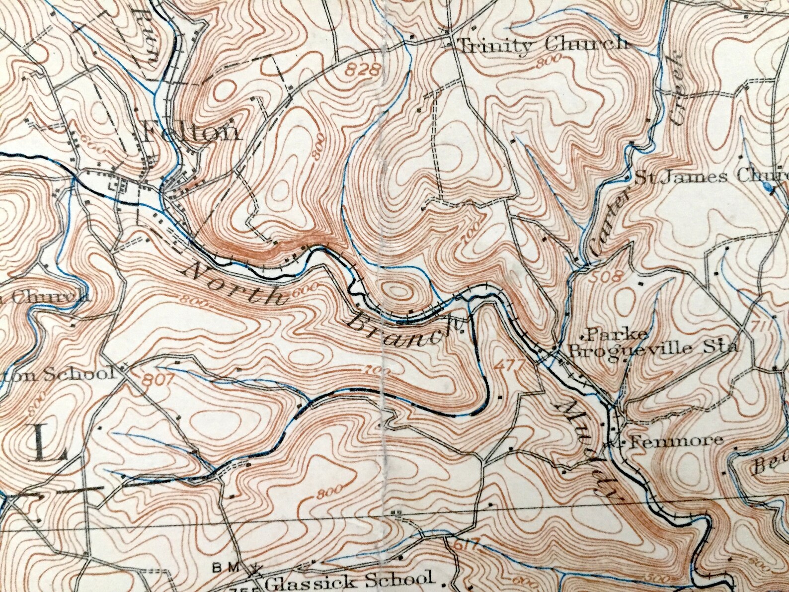 Antique York, Pennsylvania 1910 US Geological Survey Topographic Map ...