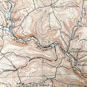 Antique York, Pennsylvania 1910 US Geological Survey Topographic Map ...