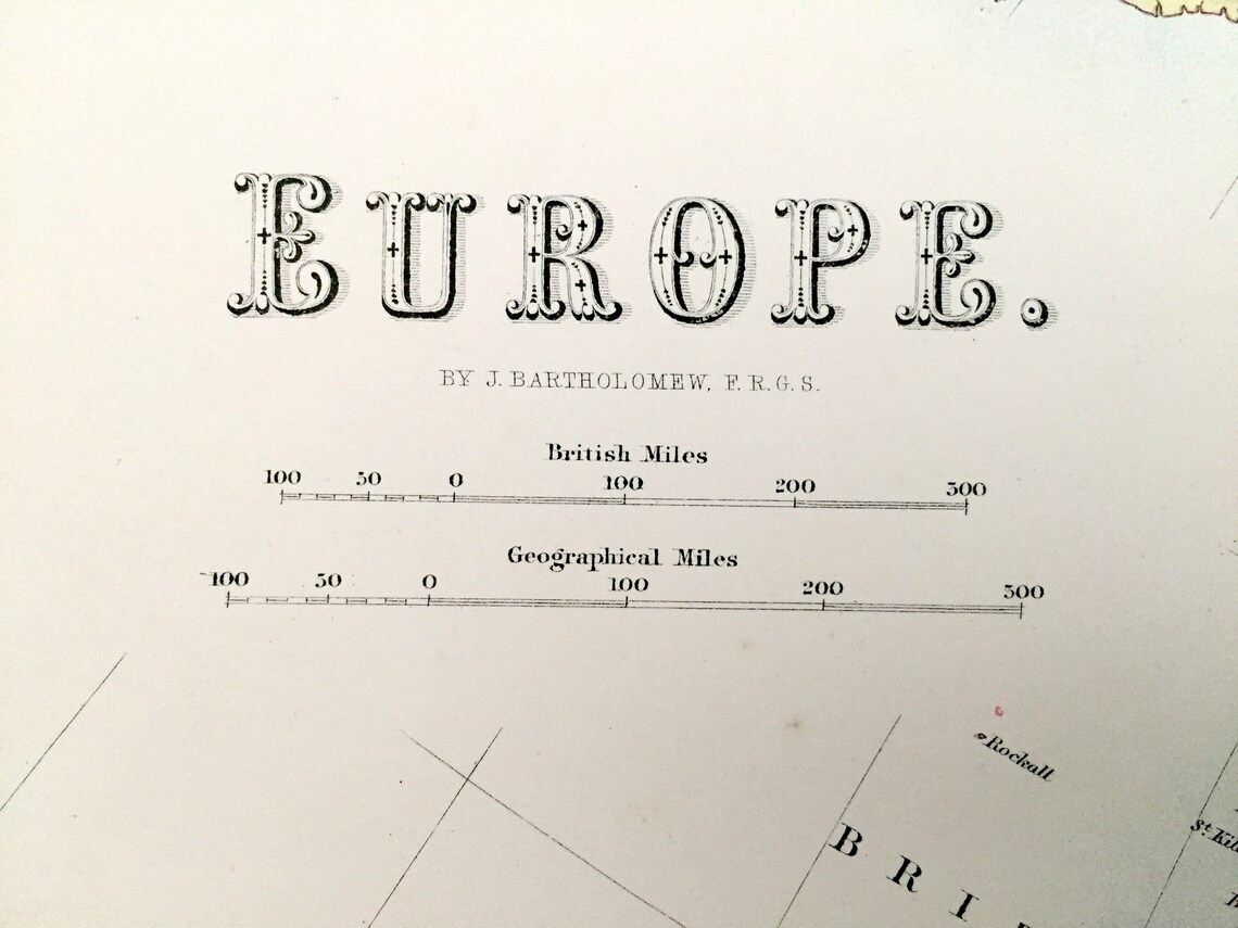 Antique 1888 Europe Map From A & C Black's World Atlas - Etsy