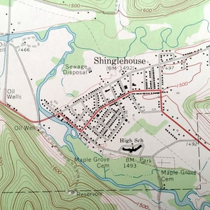 Antique Shinglehouse, Pennsylvania - New York 1969 US Geological Survey ...