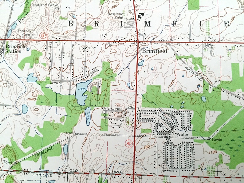 Antique Suffield Ohio 1960 US Geological Survey Topographic - Etsy UK