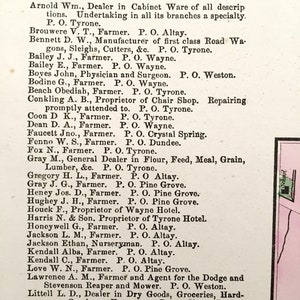 Antique 1874 Tyrone, Altay, Weston, New York Map From Pomeroy, Whitman ...