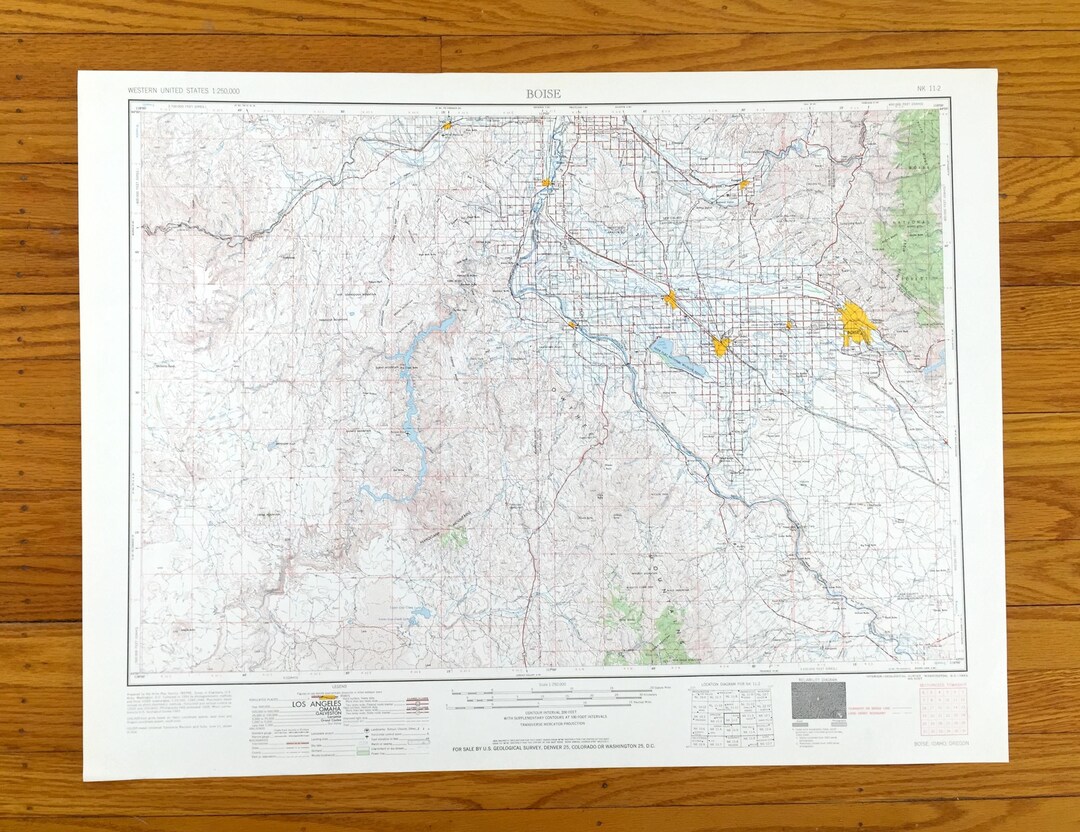 Antique Boise, Idaho 1962 US Geological Survey Topographic Map – Nampa ...