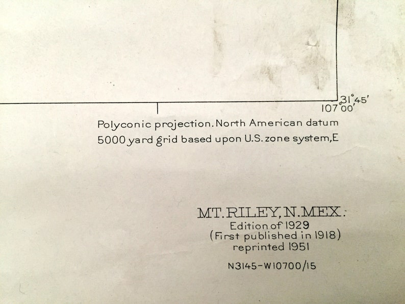Antique Mt Riley New Mexico 1917 US Geological Survey | Etsy