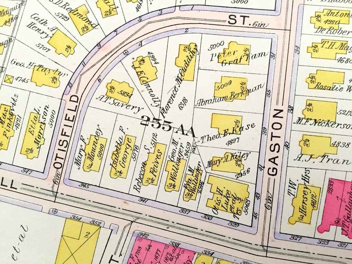 Antique 1906 Roxbury Massachusetts Map From GW Bromley Atlas | Etsy