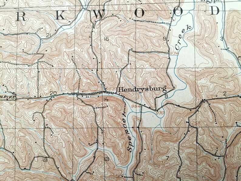 Antique Flushing Ohio 1905 US Geological Survey Topographic - Etsy