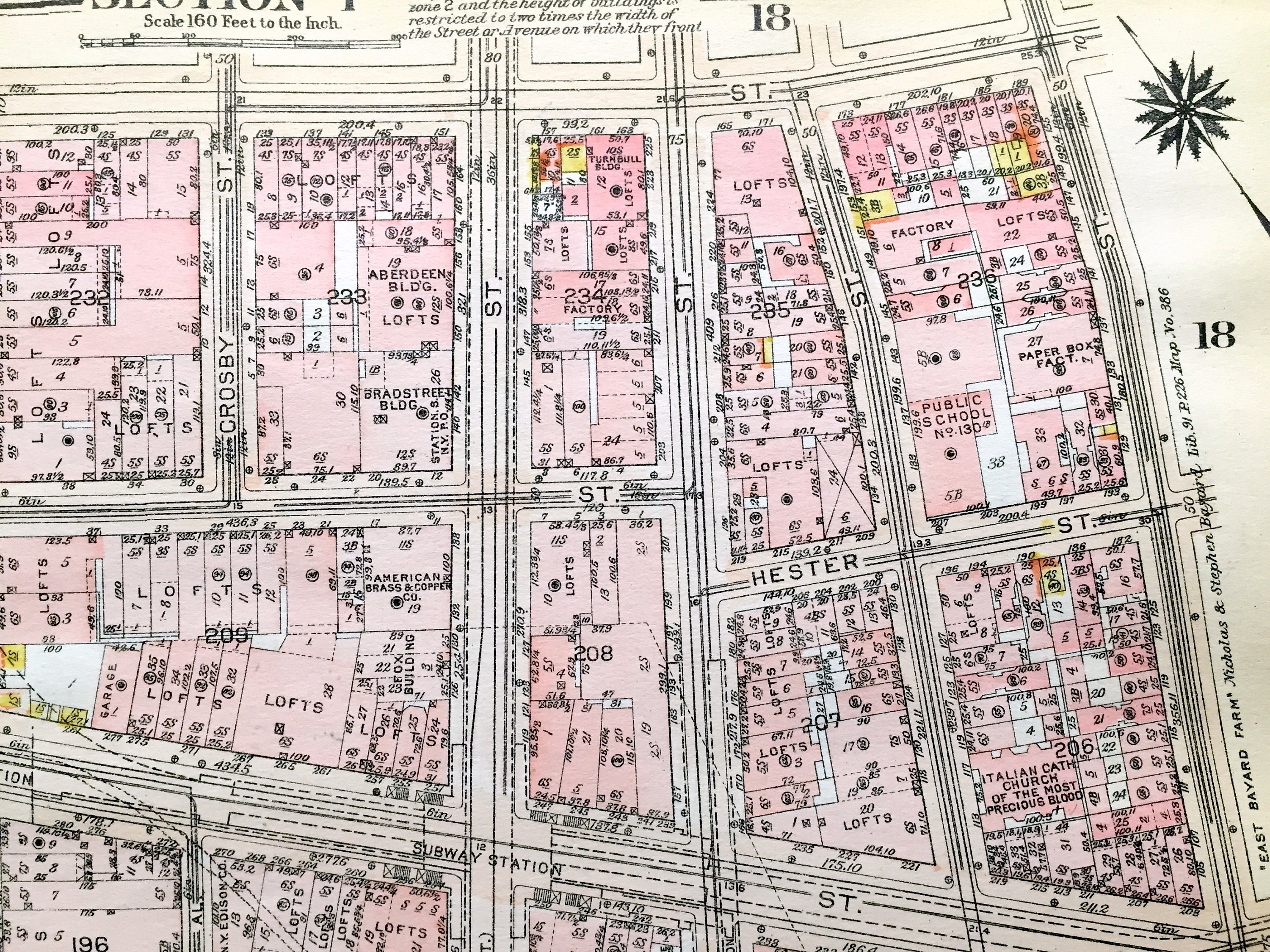Antique Manhattan, New York Map From Bromley's 1925 Manhattan Land Book ...