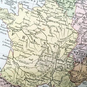 Antique 1888 Europe Map From A & C Black's World Atlas – England ...