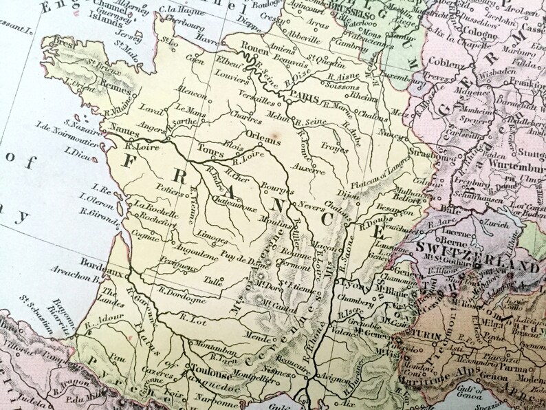 Antique 1888 Europe Map From A & C Black's World Atlas | Etsy