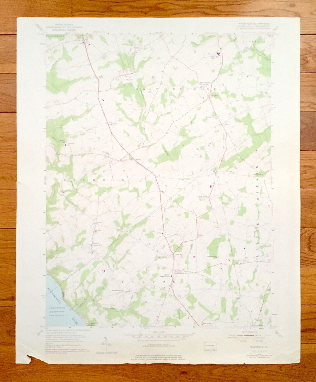 Antique Wakefield, Pennsylvania 1955 US Geological Survey Topographic ...
