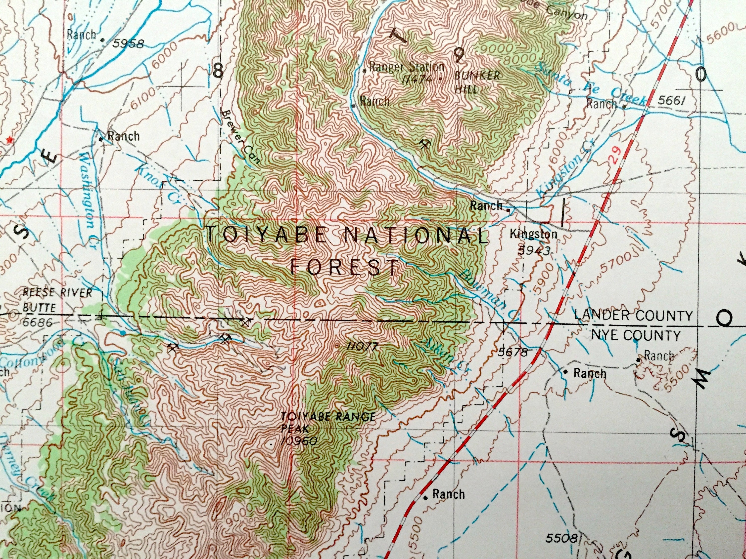 Antique Millett, Nevada 1955 US Geological Survey Topographic Map ...