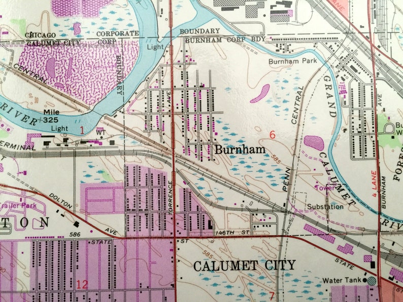 Antique Lake Calumet Illinois 1965 US Geological Survey - Etsy