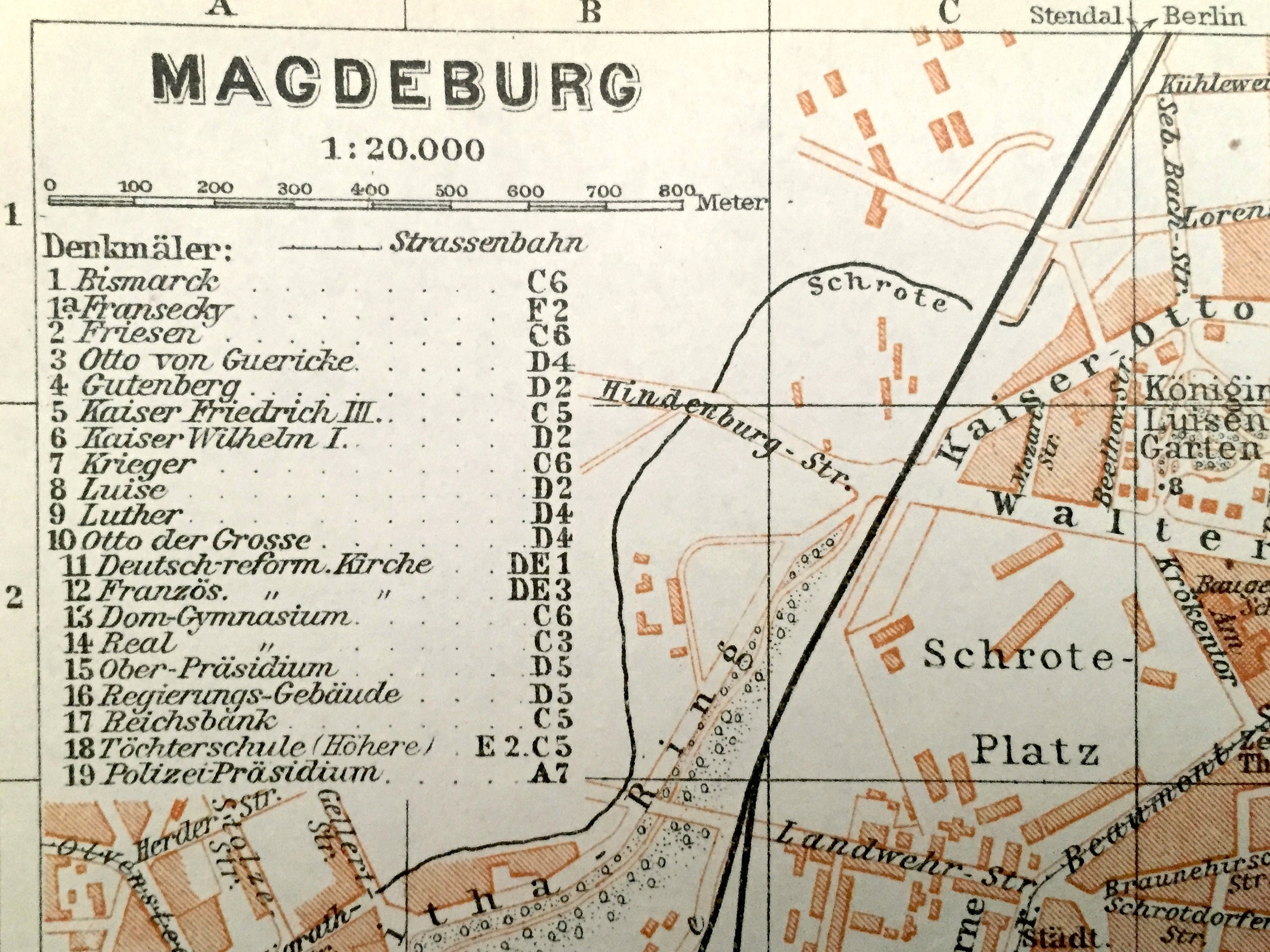 Antique 1925 Magdeburg Germany Map from Baedekers Guide Atlas | Etsy