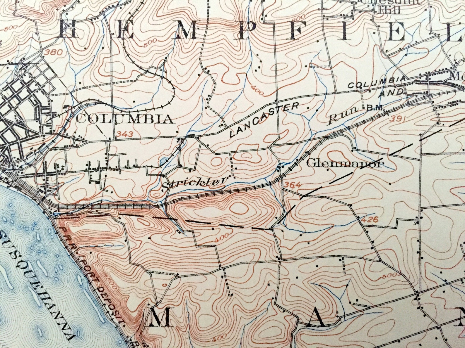 Antique Lancaster Pennsylvania 1904 US Geological Survey | Etsy