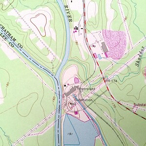 Antique Moncure, North Carolina 1970 US Geological Survey Topographic ...
