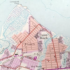 Antique Keyport, New Jersey 1954 US Geological Survey Topographic Map ...