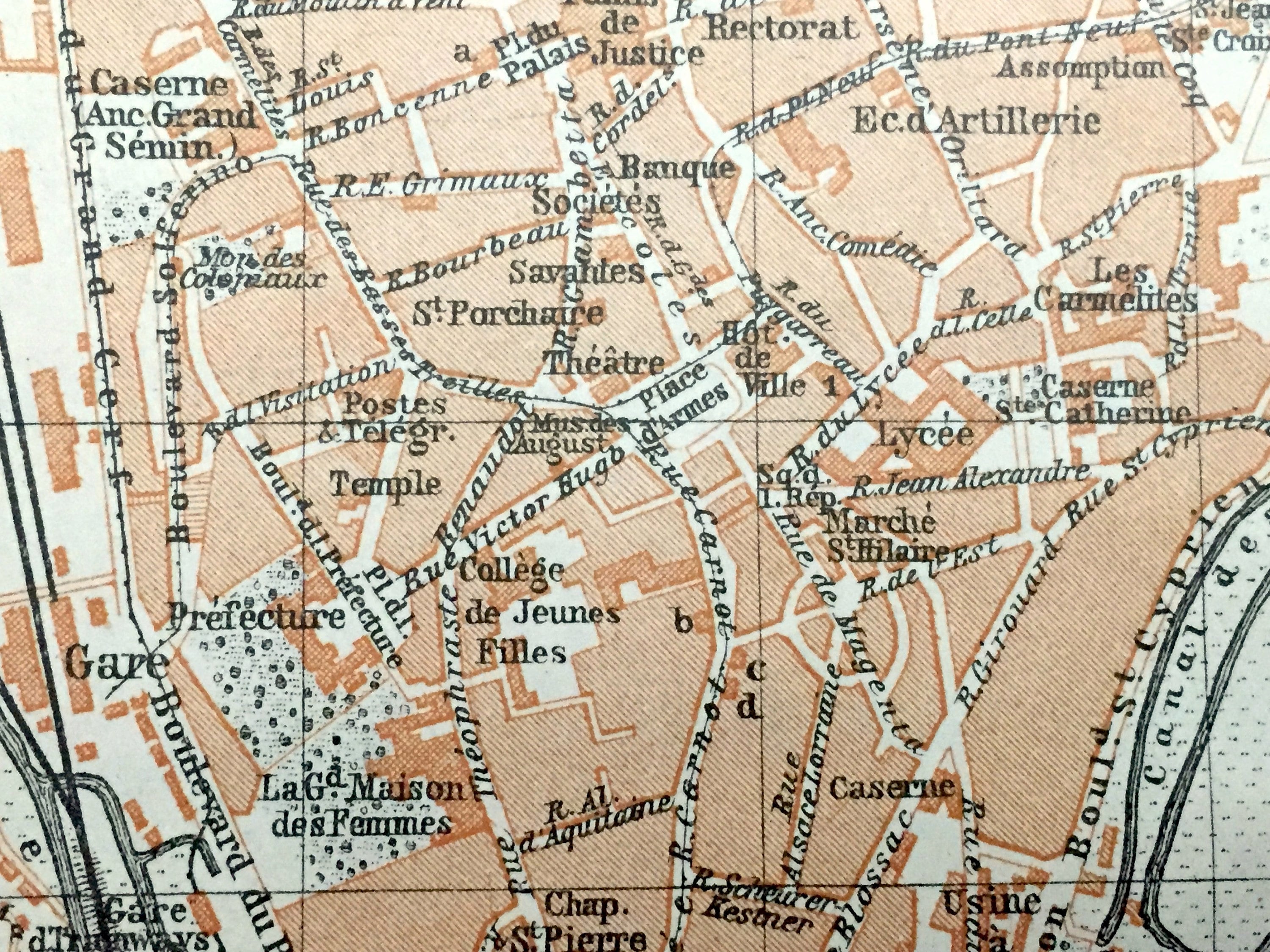 Antique 1914 Poitiers France Map From Baedekers Guide Atlas - Etsy UK