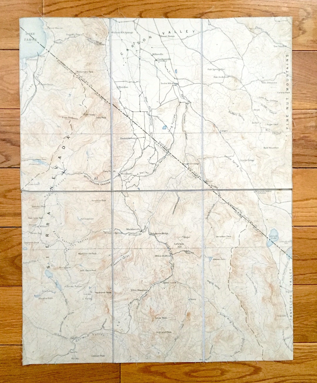 Antique Lake Tahoe, California 1896 US Geological Survey Topographic ...