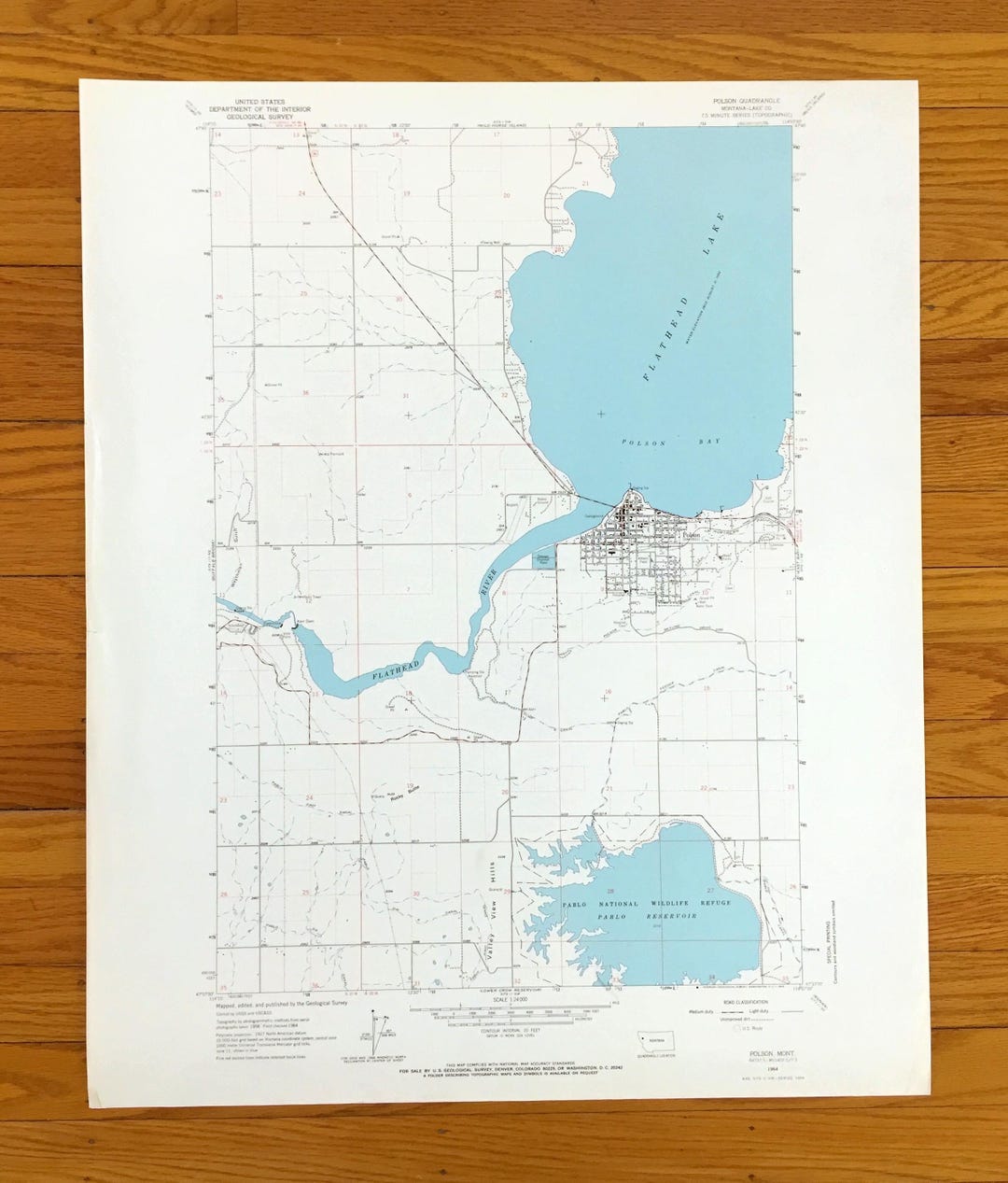 Antique Polson, Montana 1964 US Geological Survey Topographic Map ...