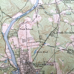 Antique Suncook, New Hampshire 1921 US Geological Survey Topographic ...