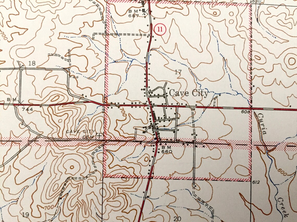 Antique Cave City Arkansas 1945 US Geological Survey | Etsy