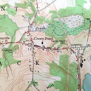 Antique Crown Point, New York 1950 US Geological Survey Topographic Map ...