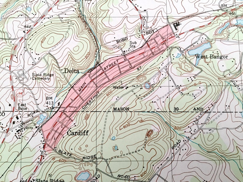 Antique Delta Pennsylvania 1999 US Geological Survey | Etsy