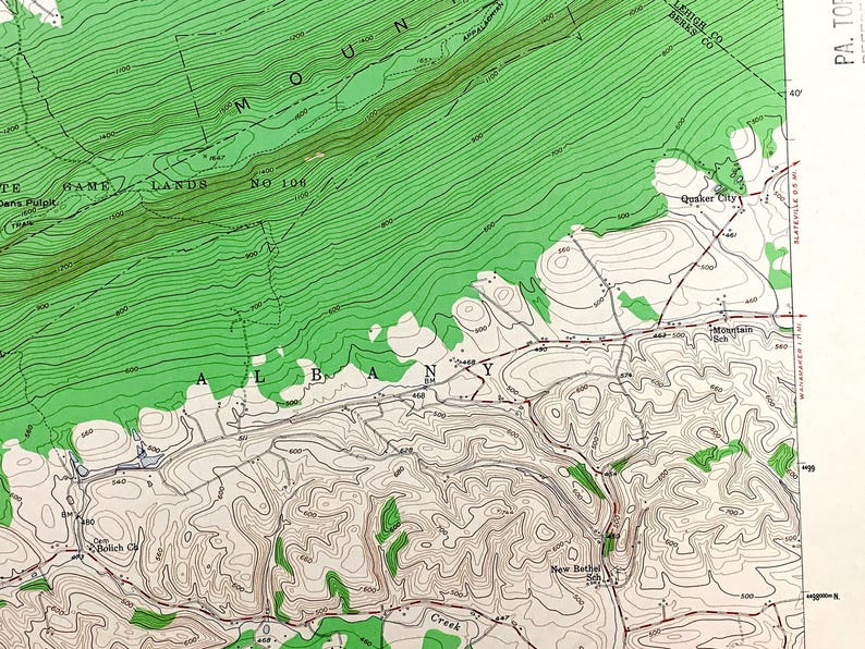 Antique New Ringgold, Pennsylvania 1956 US Geological Survey ...
