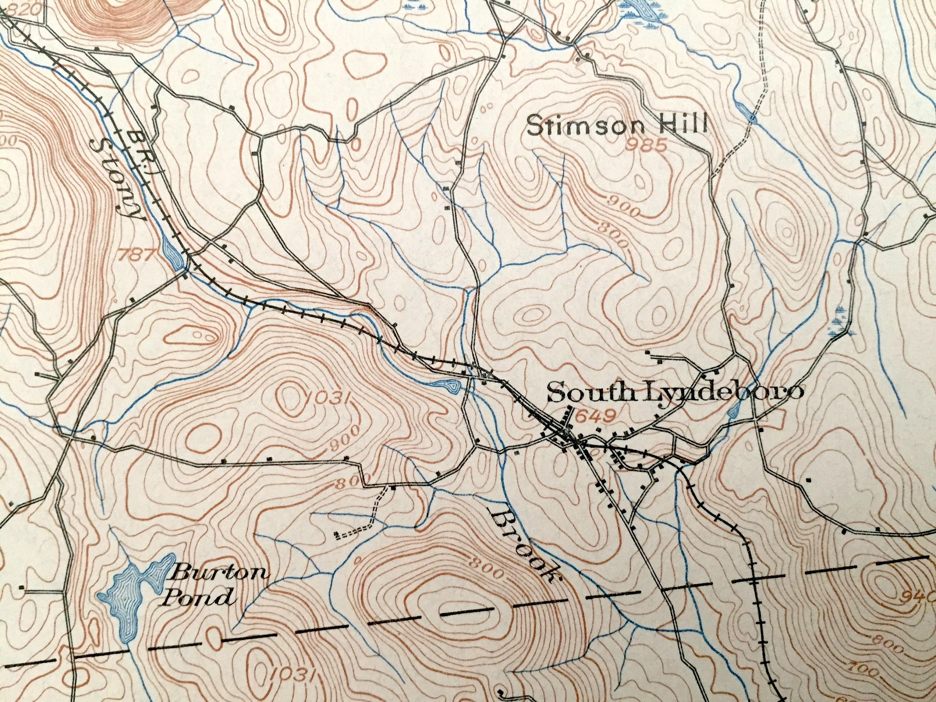 Antique Peterborough, New Hampshire 1900 US Geological Survey Topograph ...