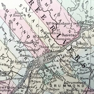 Antique 1871 Quebec, Canada Map by S.A. Mitchell – Montreal, Three ...