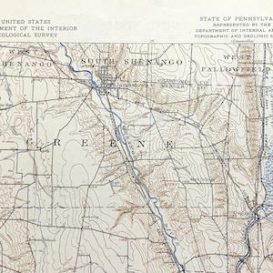 Antique Shenango, Pennsylvania 1908 US Geological Survey Topographic ...